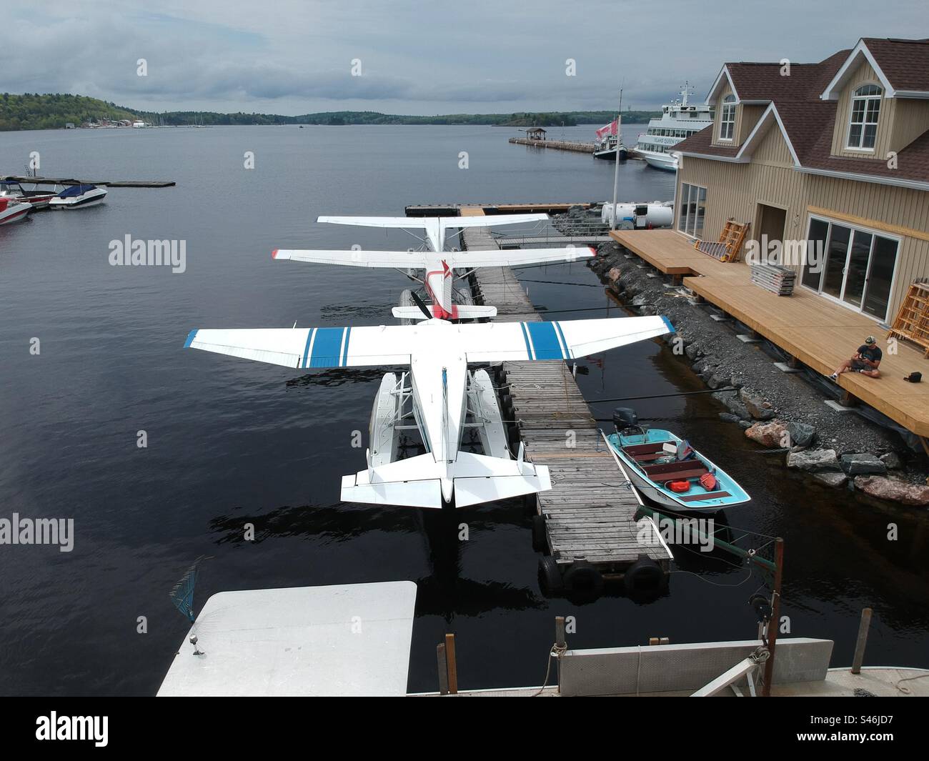 Float planes at dock Parry Sound, Ontario, Canada Stock Photo - Alamy
