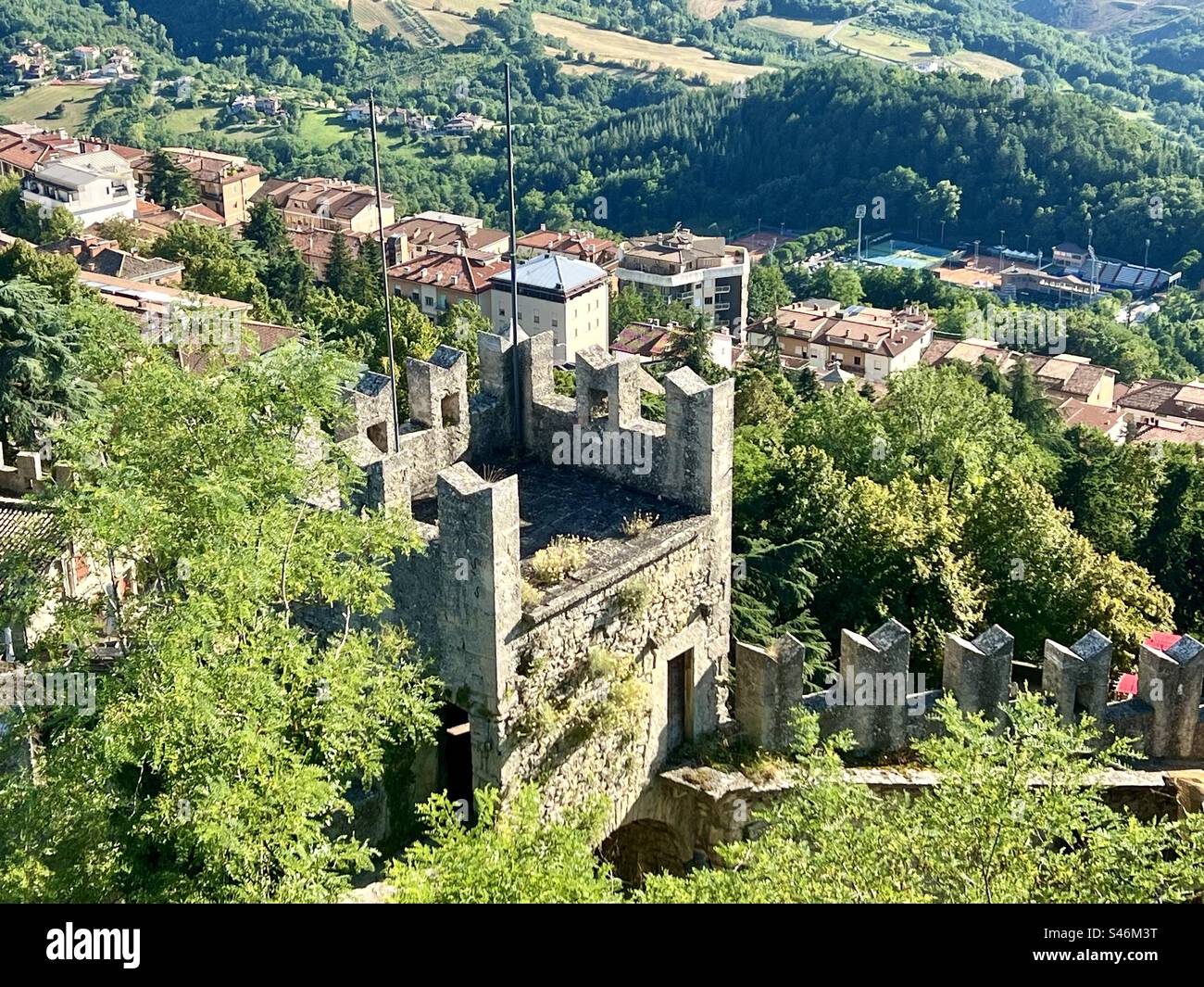 The city of San Marino on Monte Titano in the Appenines Stock Photo - Alamy