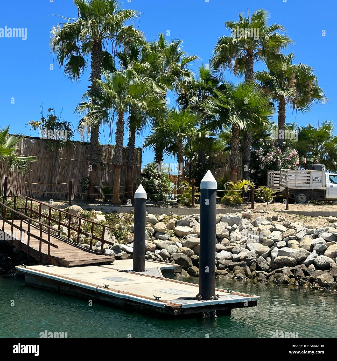 June, 2023, Dock at Ganzo de Playa, Hotel El Ganzo’s beach club, San ...