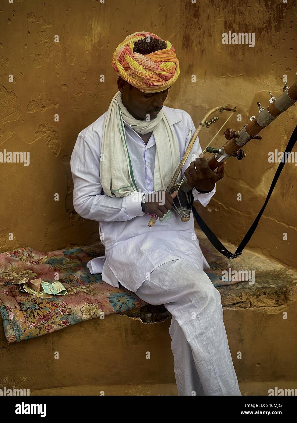 Rajasthani musician with Ravana Hasta veena Stock Photo - Alamy