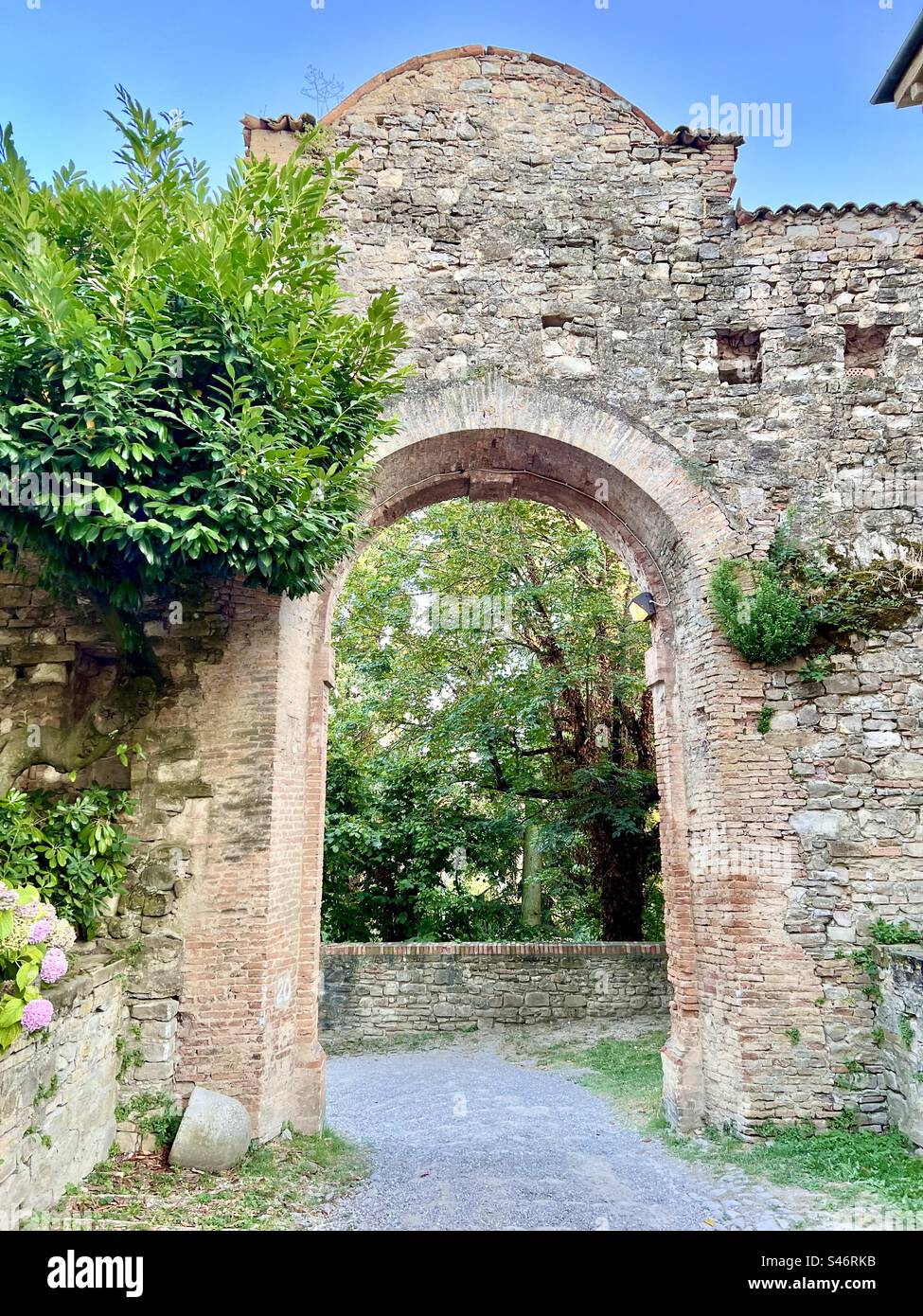 Arch entrance to Castello di Montegibbio in Sassuolo, Modena, Italy ...