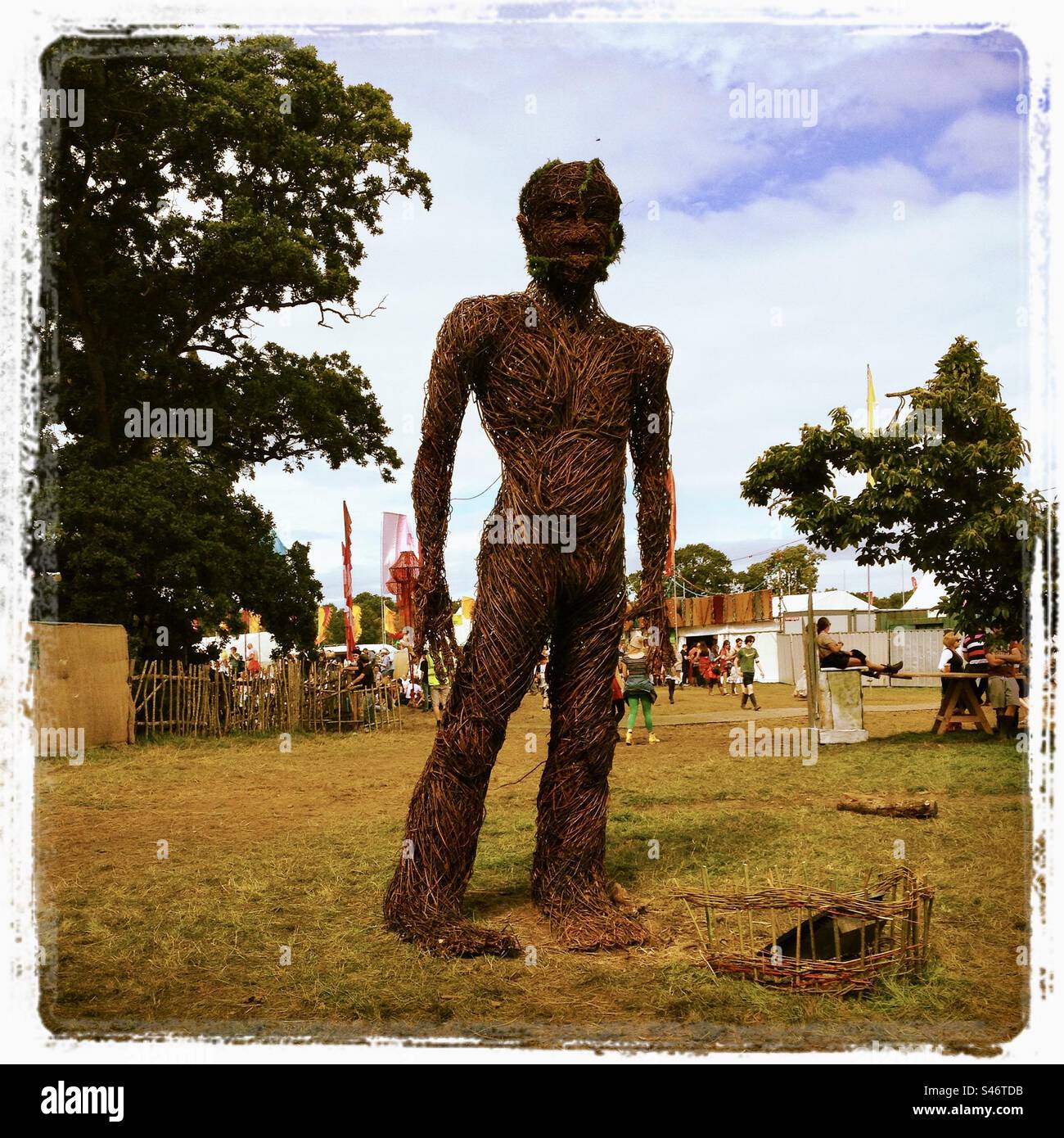 Sculpture of a wicker man at Electric Picnic music festival in Ireland ...