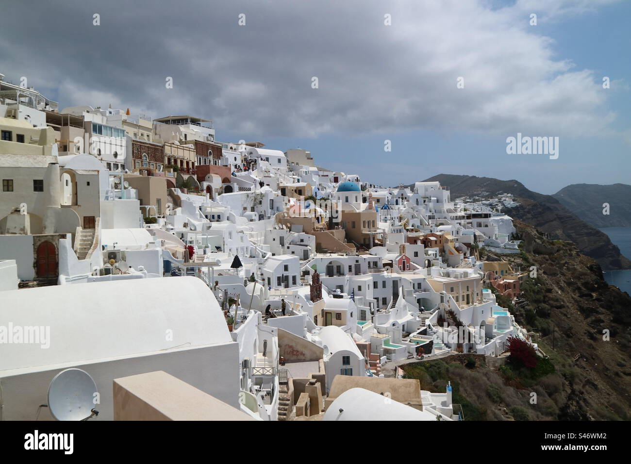Endless clusters of houses built on the mountain side overlooking the ...
