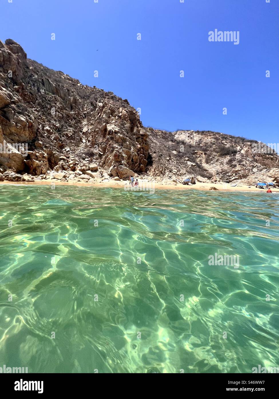 Beautiful, crystal clear, turquoise colored ocean water located in the ...