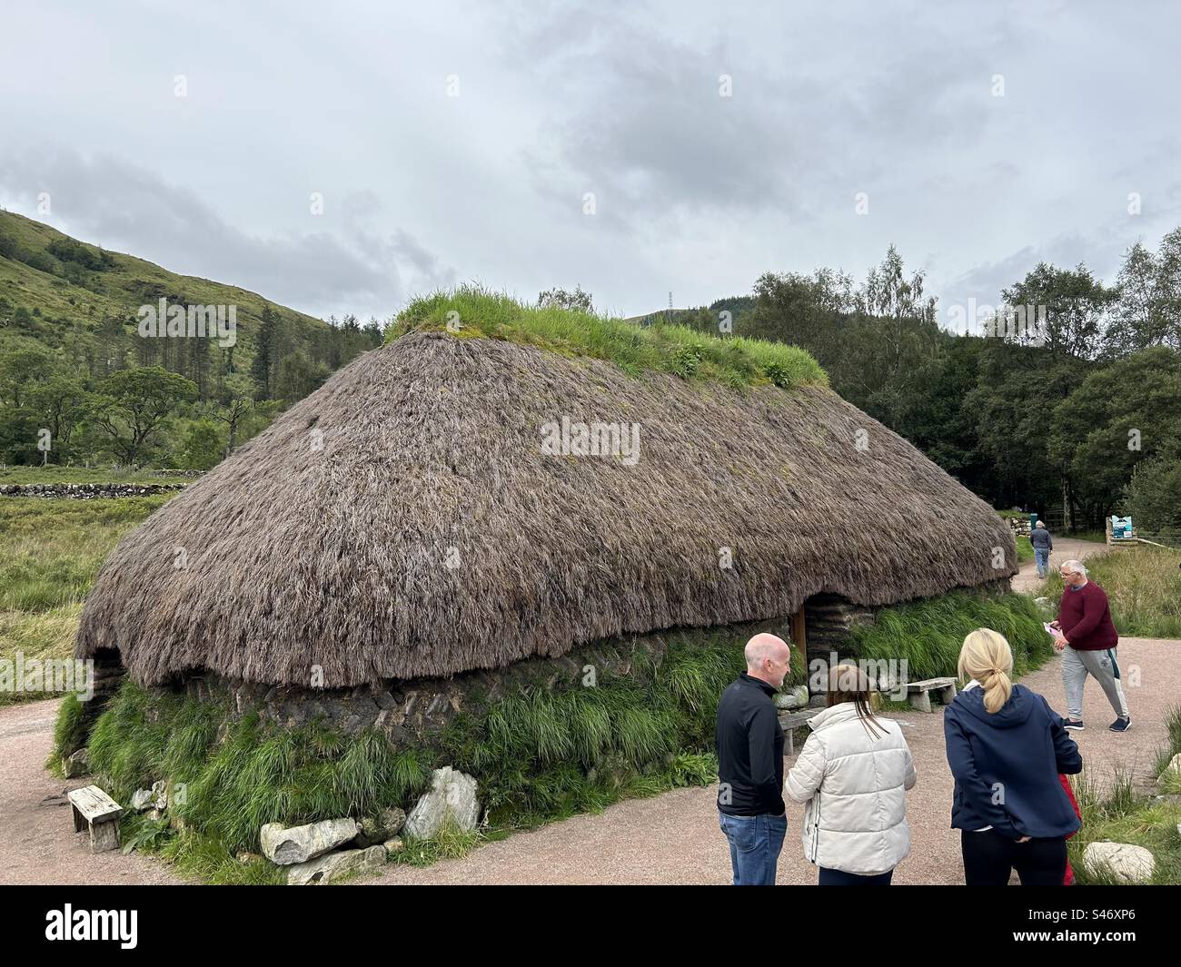 Turf house reconstruction, Glencoe National Trust, Scotland. Authentic ...
