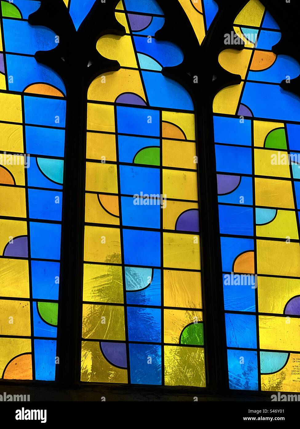 Nee marries the old stained glass window at Norwich cathedral turquoise ...