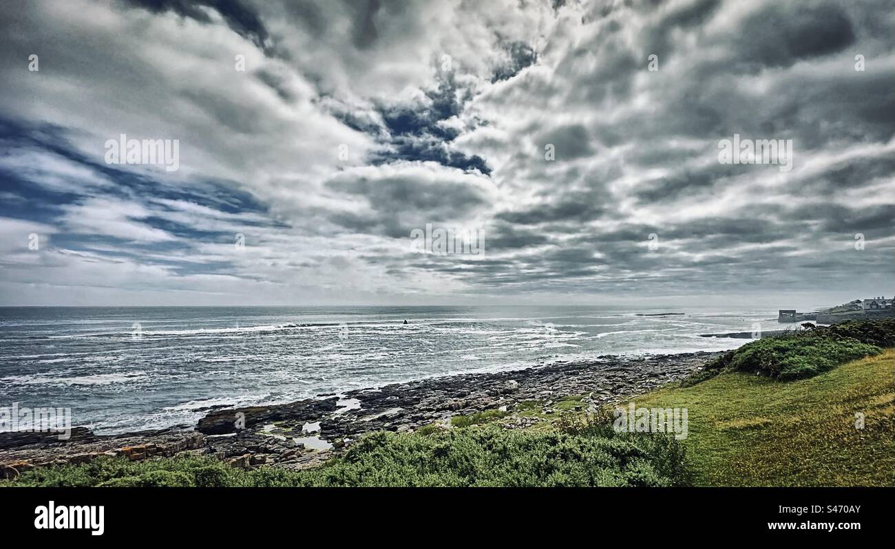 Dramatic skies above the Northumberland Coast - views of Craster in the ...