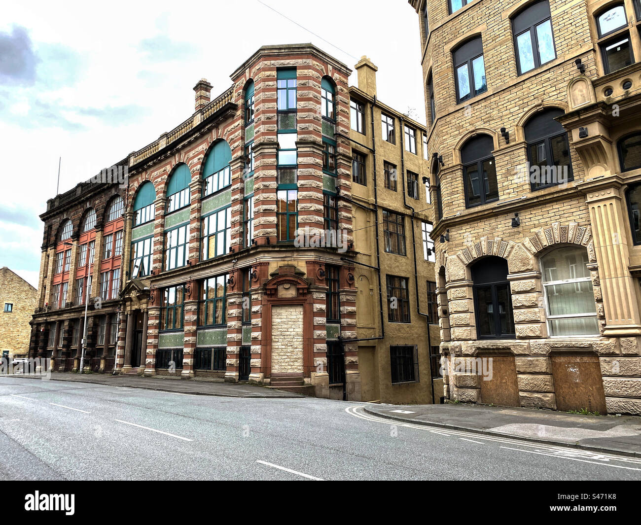Victorian stone buildings, in the centre of the, post industrial city ...
