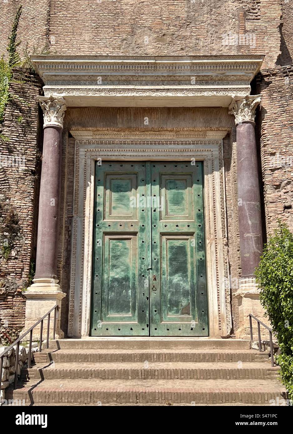 The bronze door at the Temple of Romulus in the Roman Forum Stock Photo ...