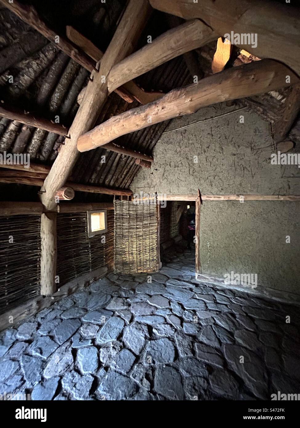 Turf house reconstruction, Glencoe National Trust, Scotland. Authentic ...