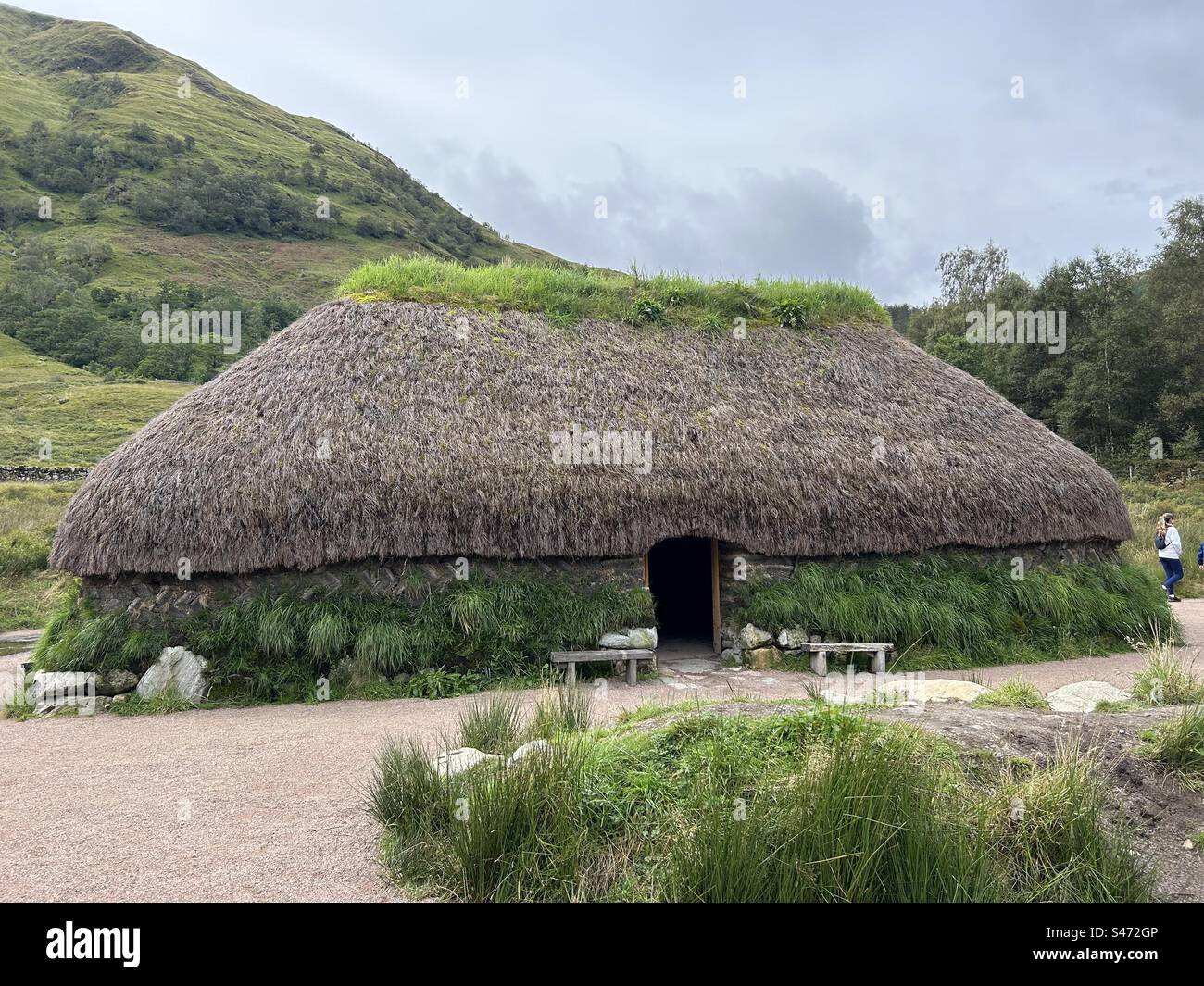 Turf house reconstruction, Glencoe National Trust, Scotland. Authentic ...