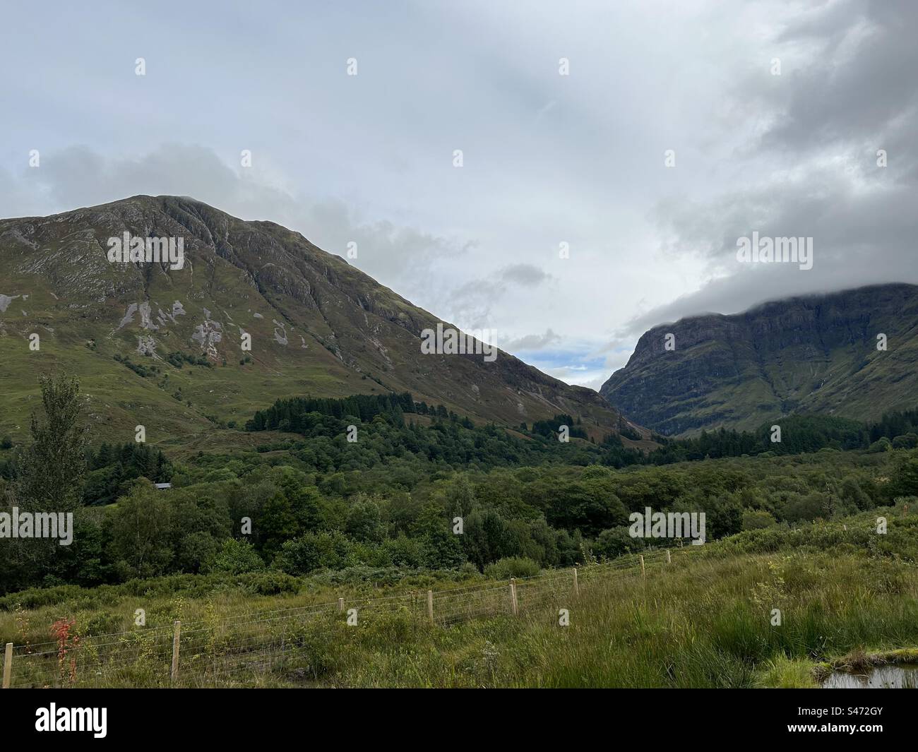View from Turf House reconstruction, Glencoe National Trust, Scotland ...