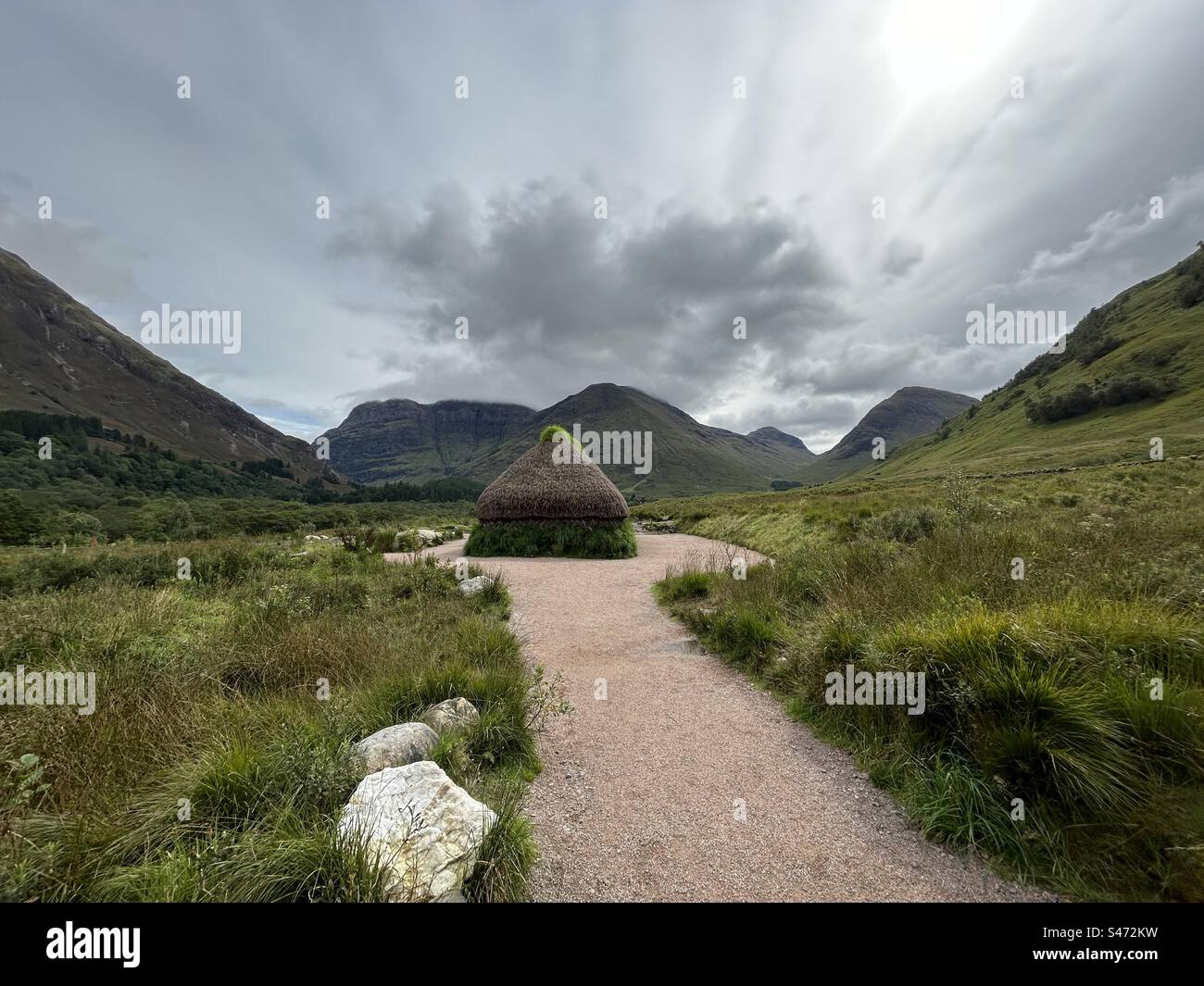 Turf house reconstruction, Glencoe National Trust, Scotland. Authentic ...
