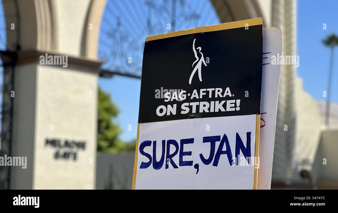 LOS ANGELES, CA, JUN 30, 2023: detail of Screen Actors Guild strike ...