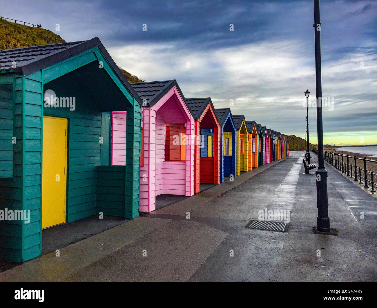 Saltburn beach huts hi-res stock photography and images - Alamy