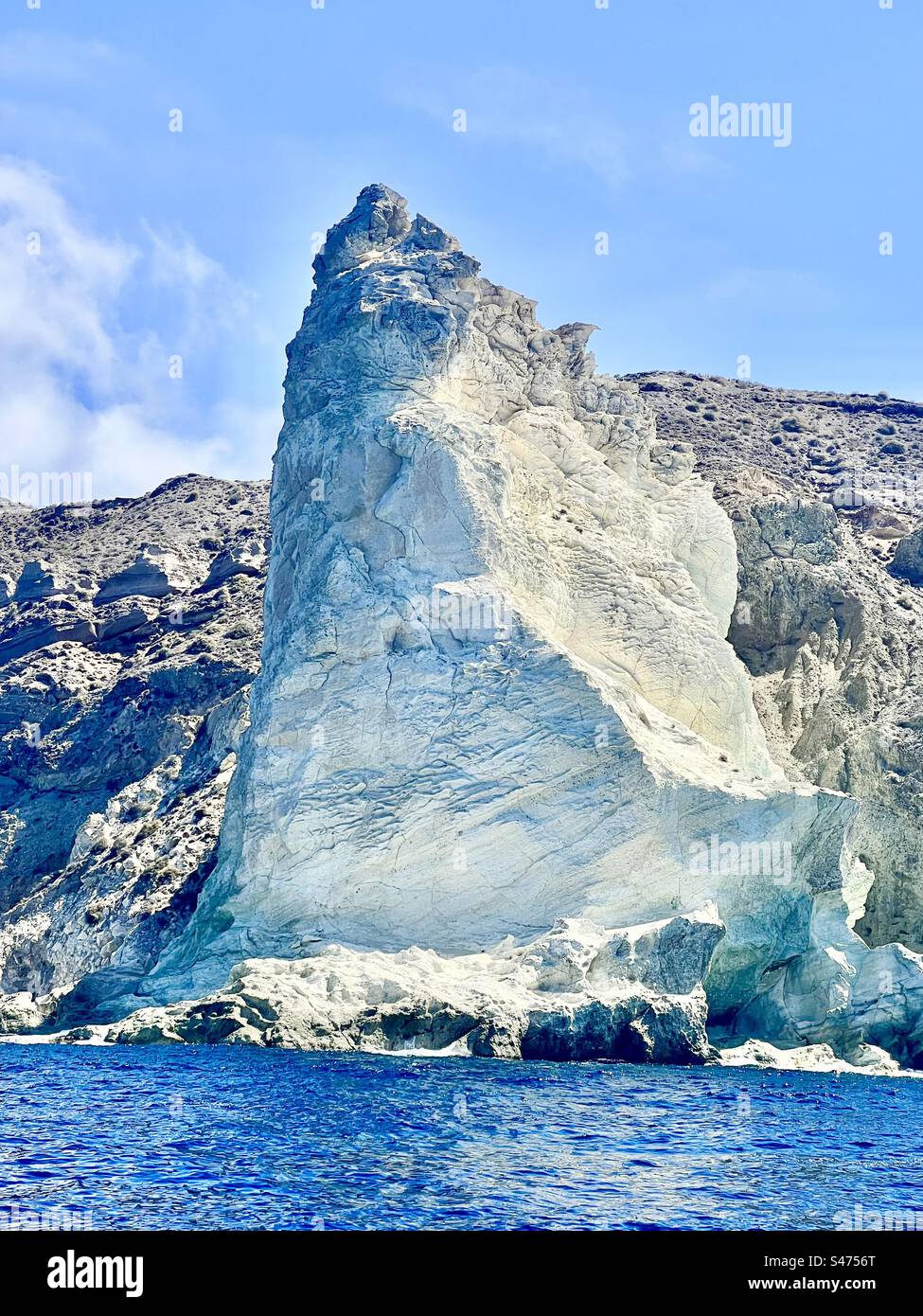 Impressive formation at White Beach, located in Akrotiri village in the ...