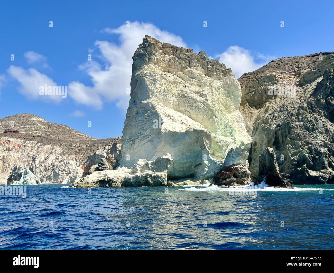 Amazing rocks on the coastline of Santorini island near White Beach ...