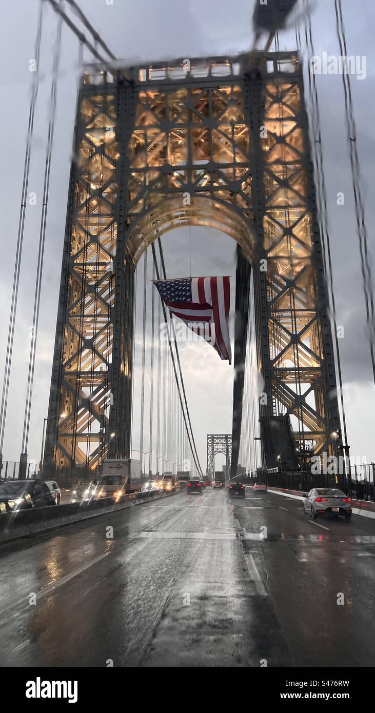 George washington bridge flag hi-res stock photography and images - Alamy
