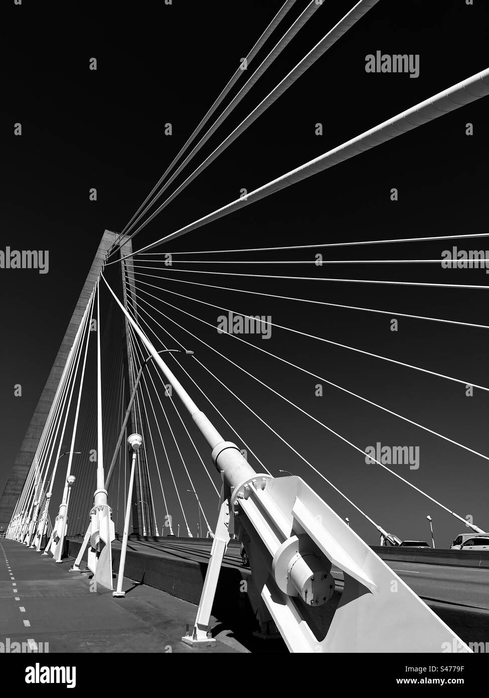 Stayed bridge cable Black and White Stock Photos & Images - Alamy