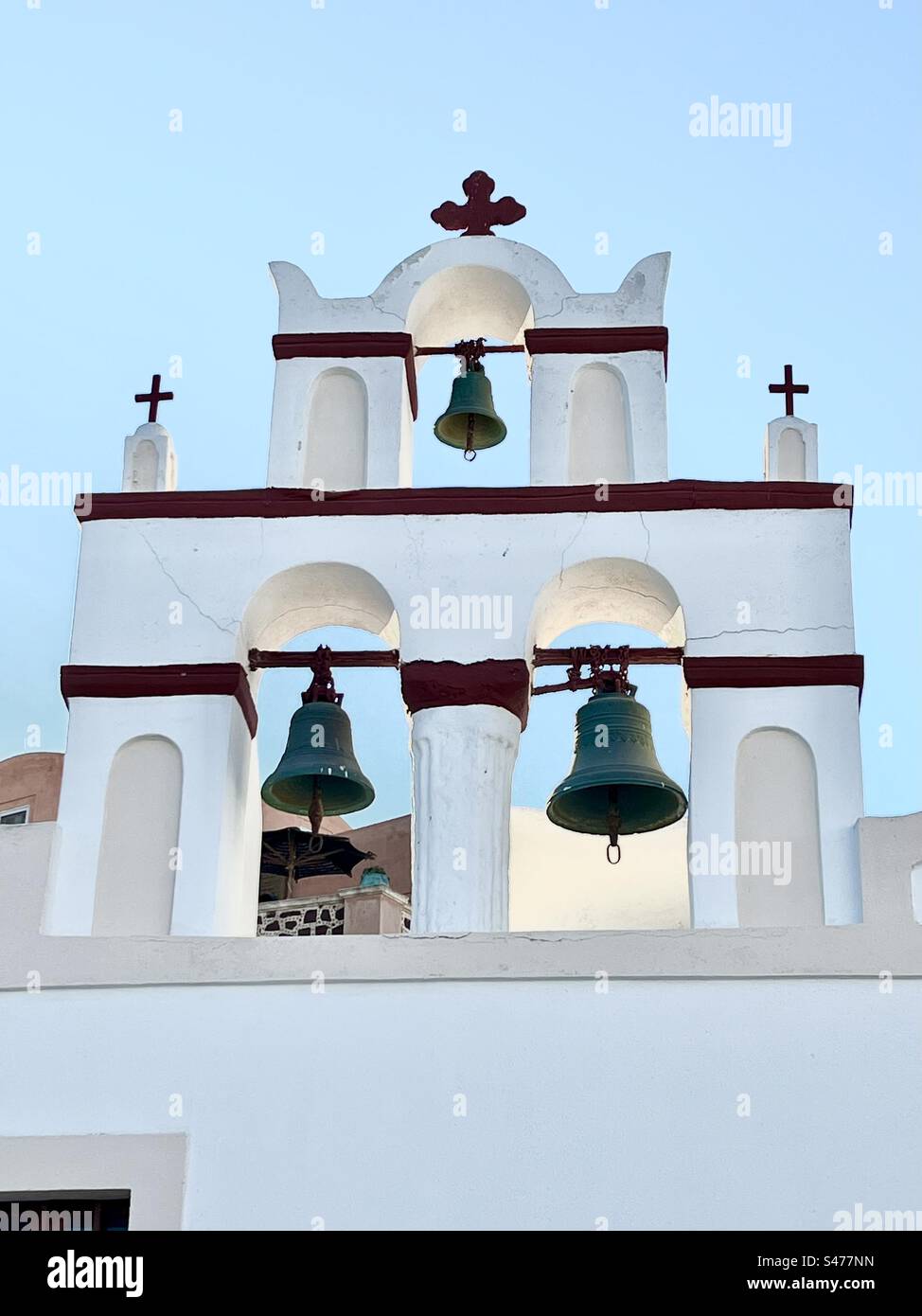 Three bells in the tower on top of the Greek Orthodox Church of ...