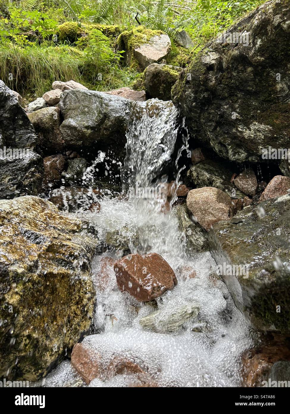 Walk to Steall Falls. On the path to Steall Waterfall, Nevis Gorge ...