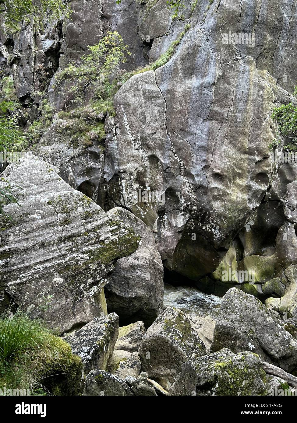 Walk to Steall Falls. On the path to Steall Waterfall, Nevis Gorge ...