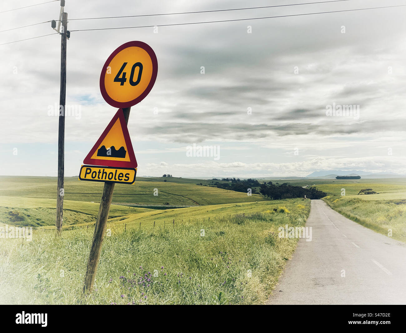 Potholes sign hi-res stock photography and images - Alamy