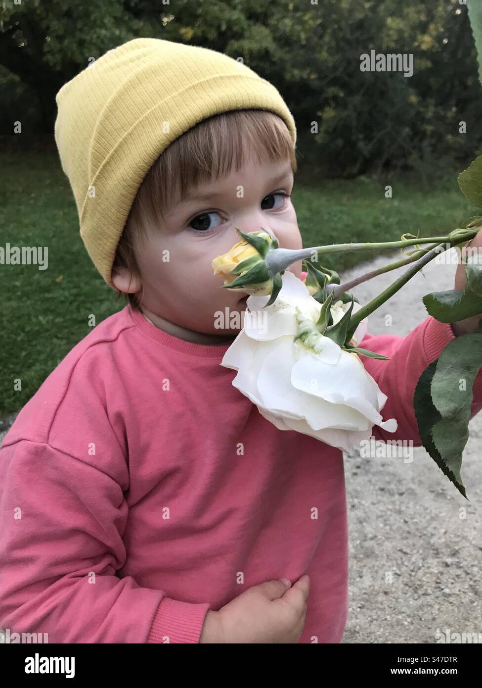 Child with flowers hi-res stock photography and images - Alamy