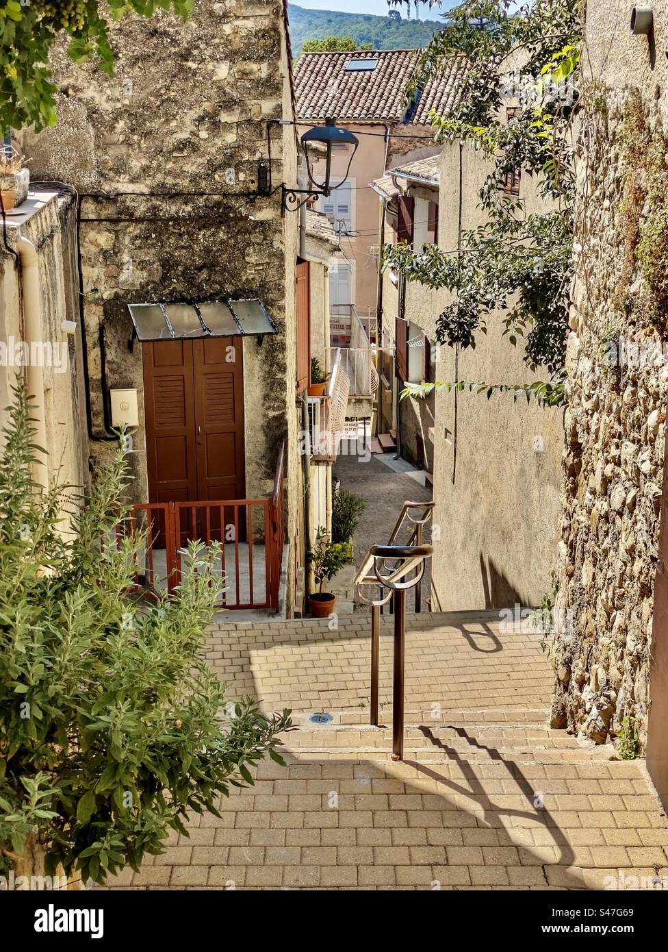 Walking down the street in Greoux les Bains Provence rustic road walk ...