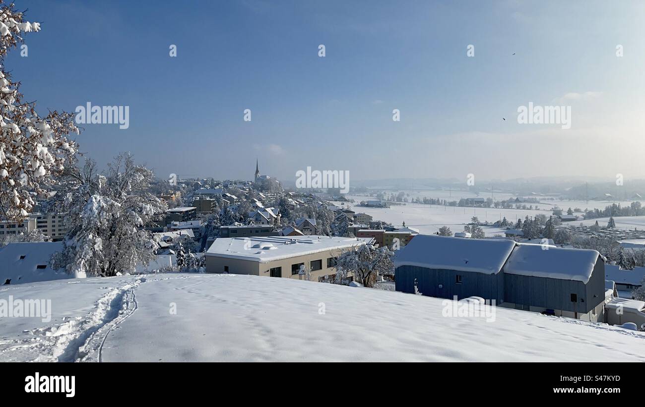 Switzerland winter snow hi-res stock photography and images - Alamy