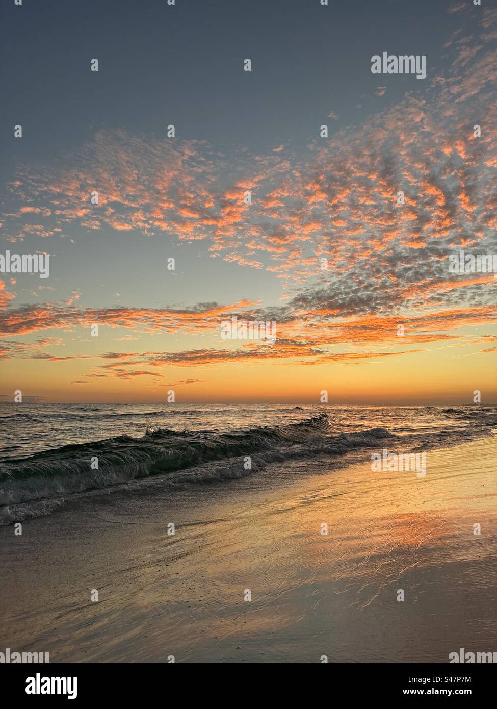 Miramar Beach Florida sunset over the Gulf of Mexico water Stock Photo ...