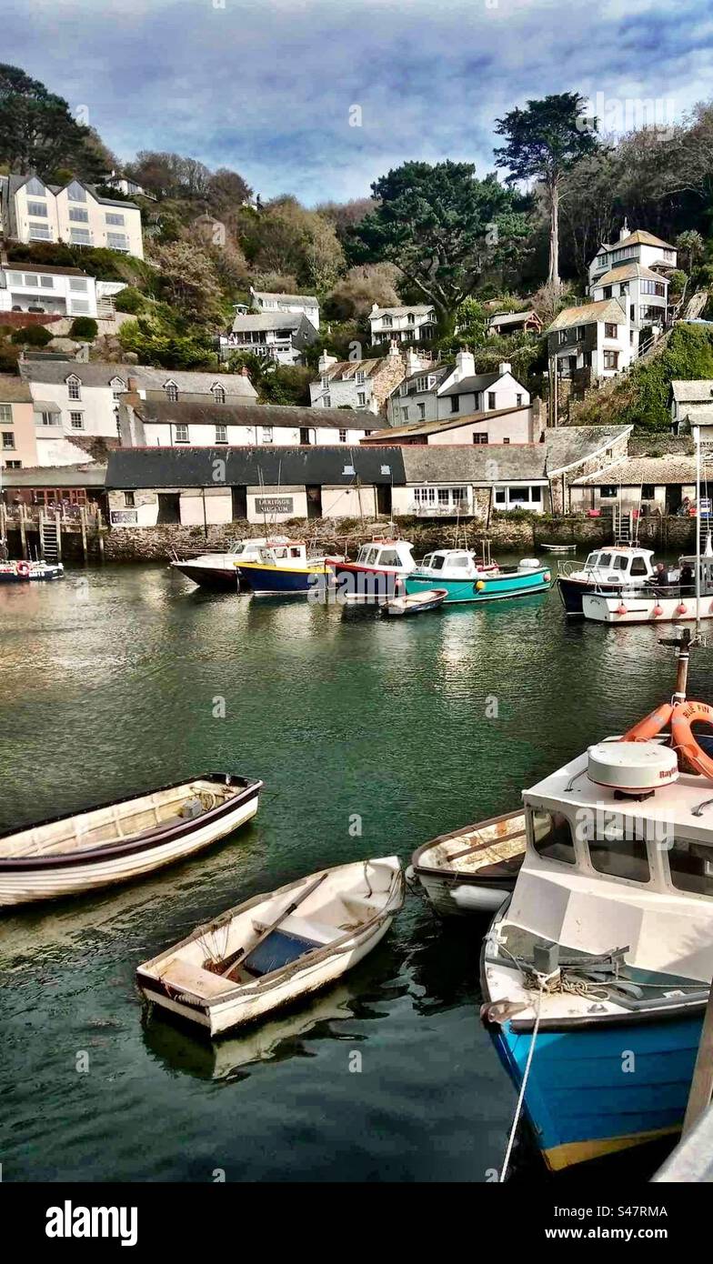 Polperro Harbour Cornwall Stock Photo - Alamy