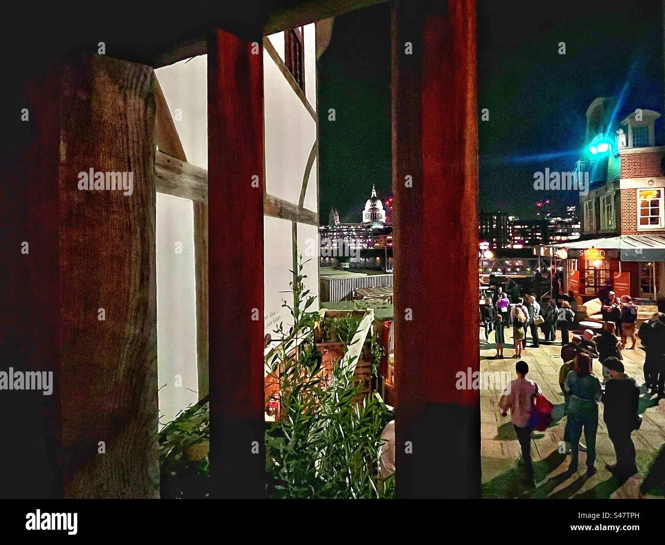 View from the window of The Globe Theatre- there is no glass in the ...