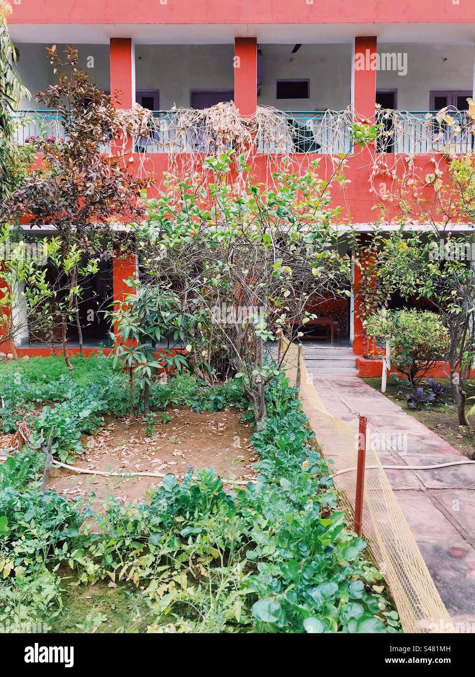 Courtyard of a hotel Stock Photo - Alamy