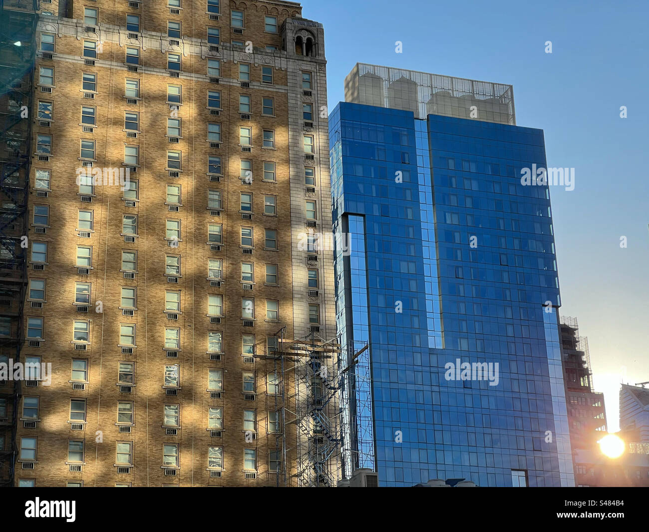 Buildings in New York with late afternoon light and shadows Stock Photo ...