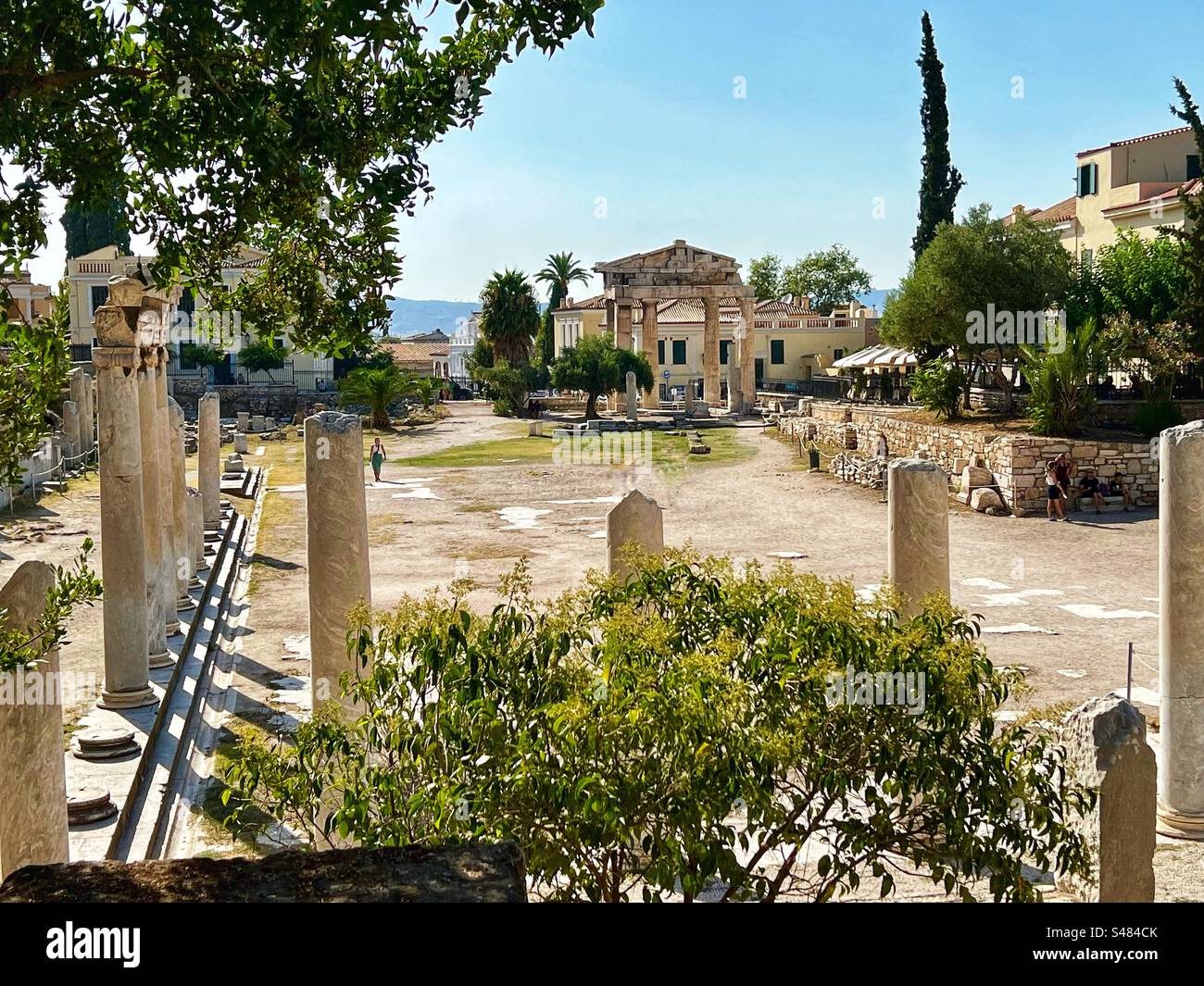 Summer day at the ancient site of the Roman Agora in Athens Stock Photo ...