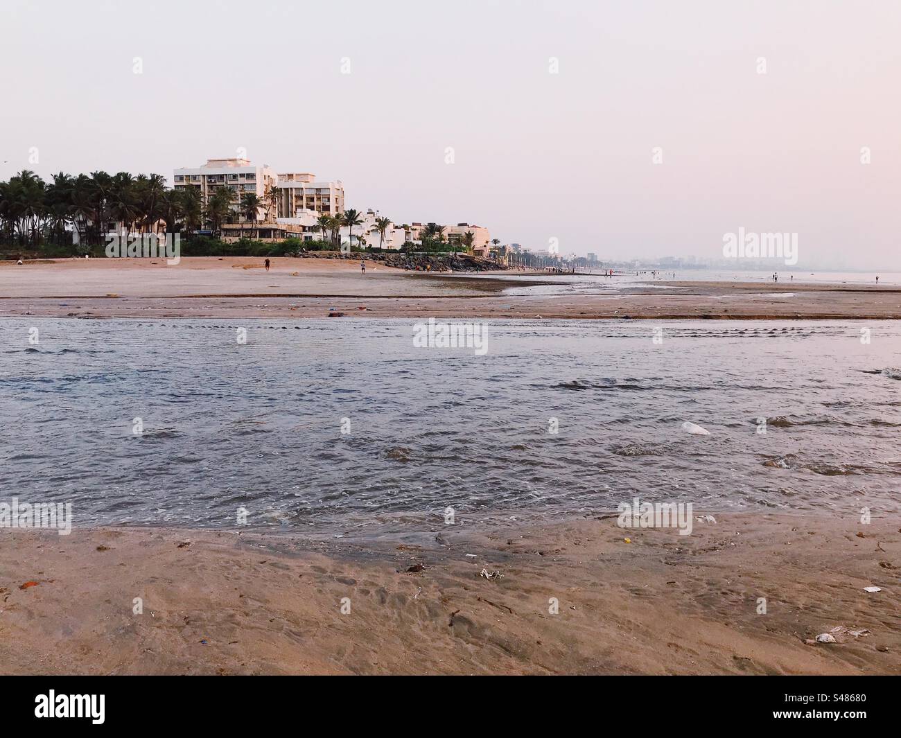 Mumbai skyline seen from Versova beach in India Stock Photo - Alamy