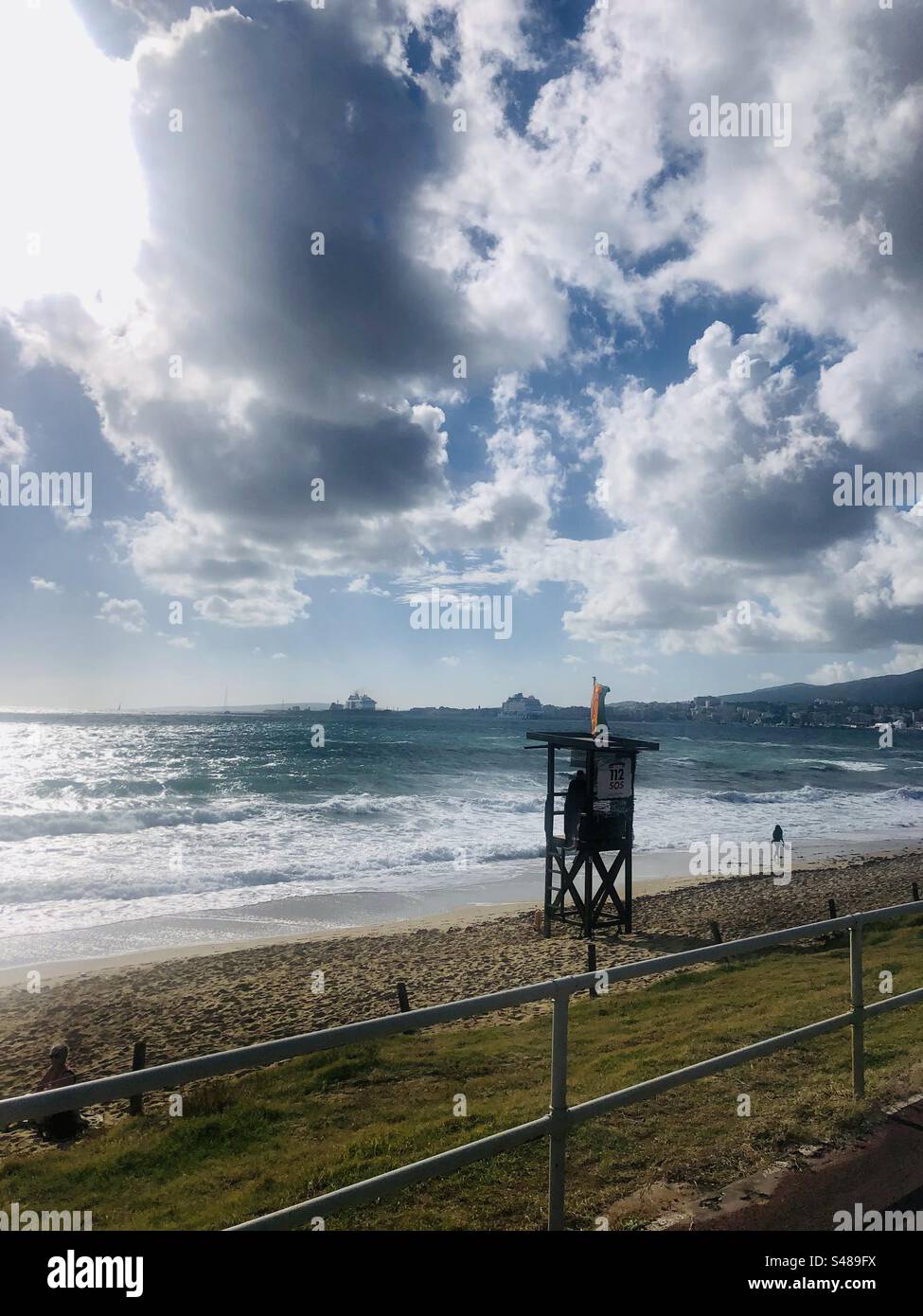 Baywatch hut at the beach shoreline of Palma de Mallorc Stock Photo - Alamy