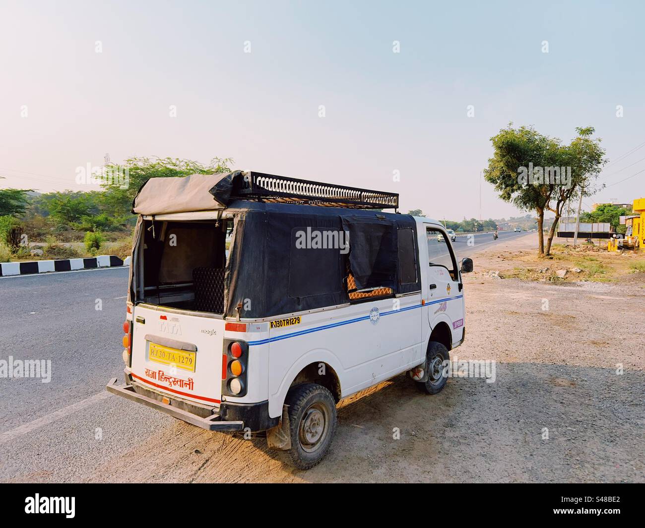 A passenger transport vehicle on an Indian National Highway Stock Photo ...