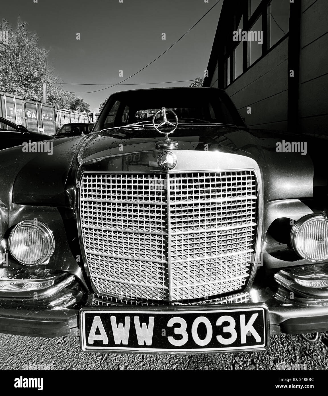 An old classic Mercedes Benz car in the sunlight in London Stock Photo ...