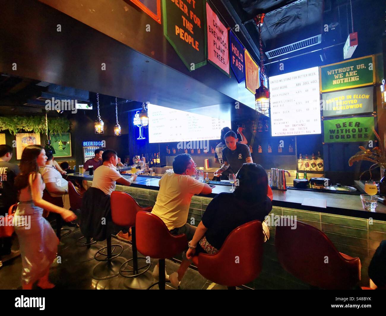 Hong Kong, October 2023. The recently opened BrewDog microbrewery pub ...
