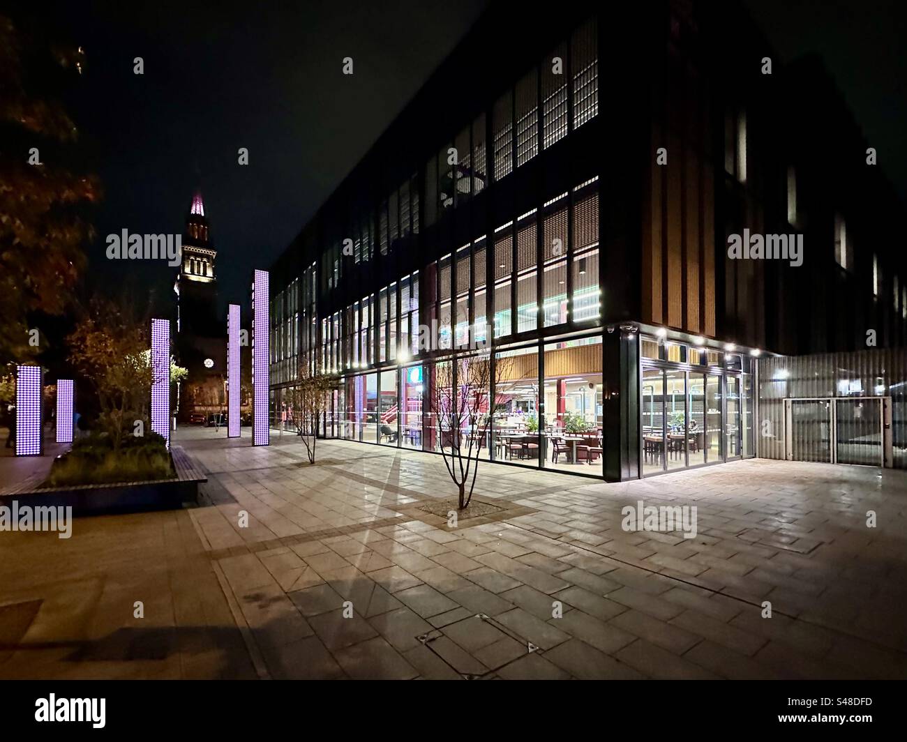 QUB Students’ Union by Night Stock Photo - Alamy