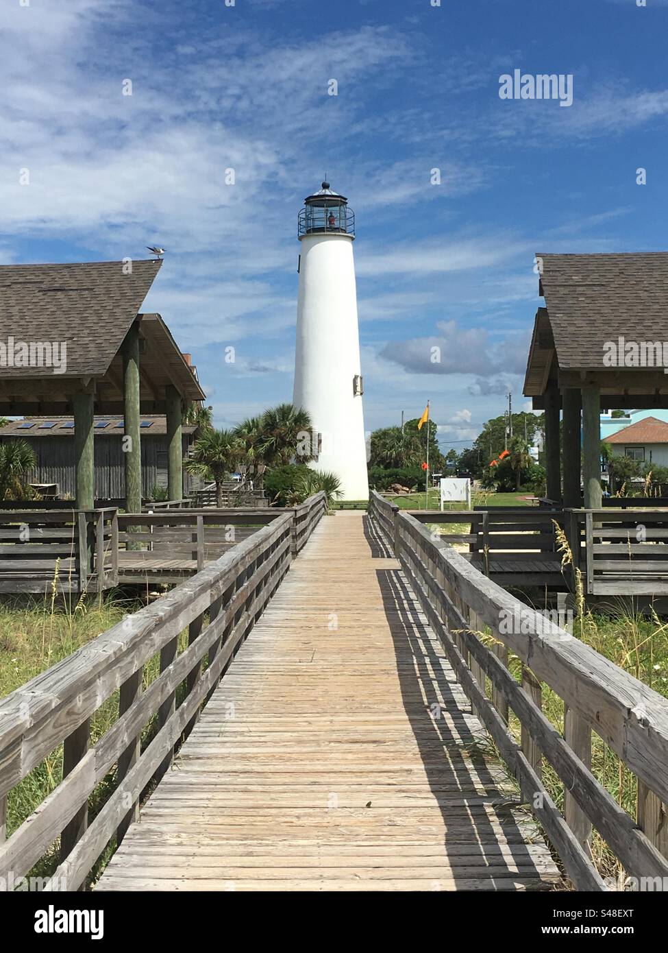 Florida dock and lighthouse Stock Photo - Alamy