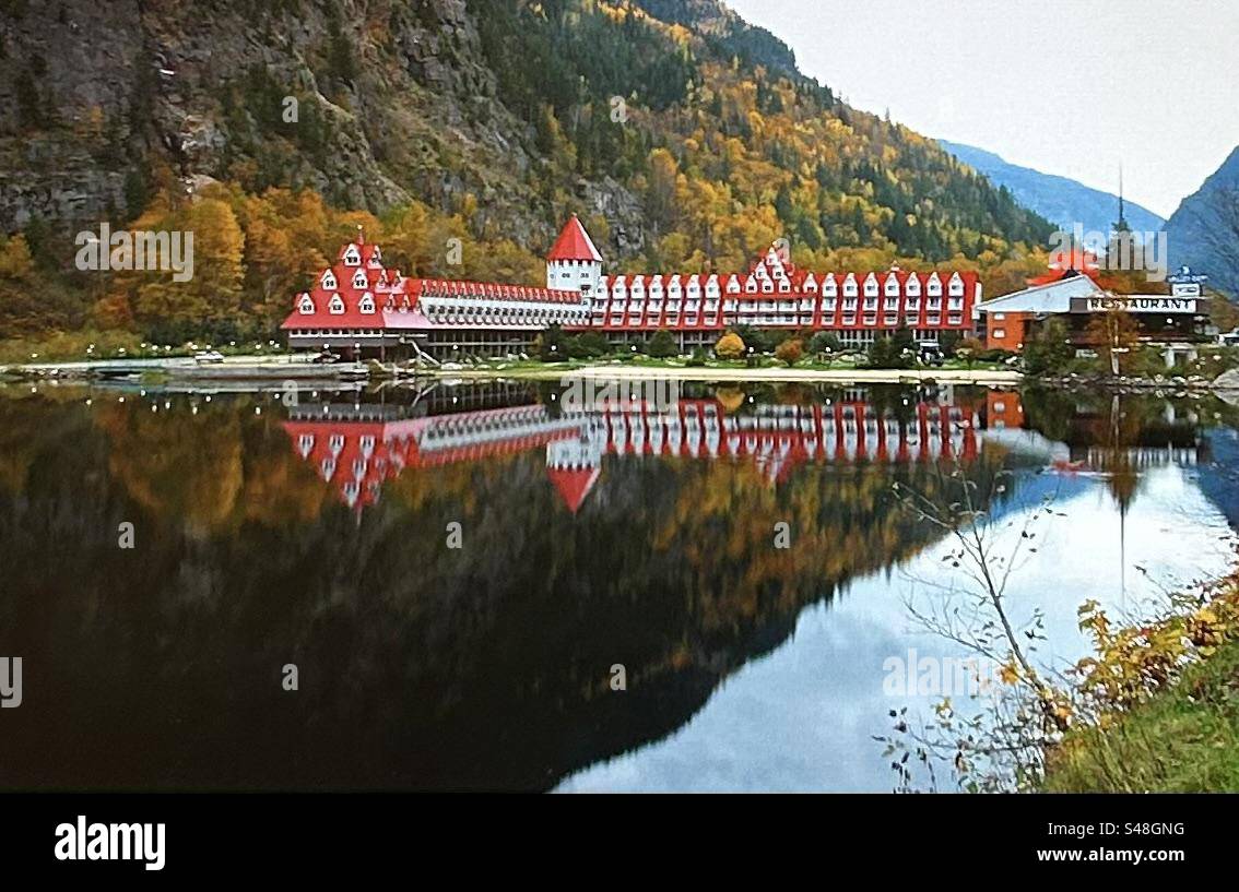 Autumn in British Columbia, Canada, Three Valley Gap Chateau Stock ...