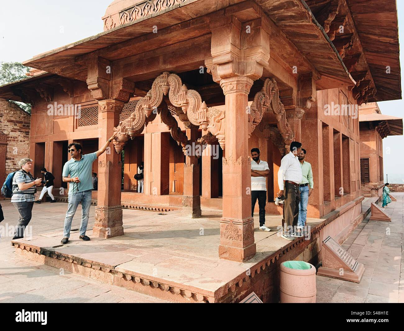 Indian tourists exploring Akbar and Jodha Bai’a palaces in Fatehpur ...