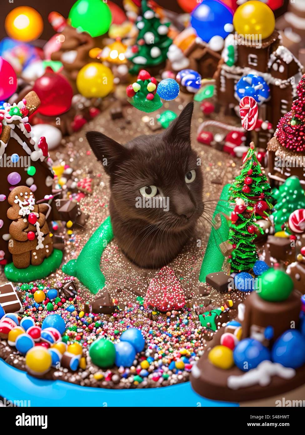 Festive cat hi-res stock photography and images - Alamy