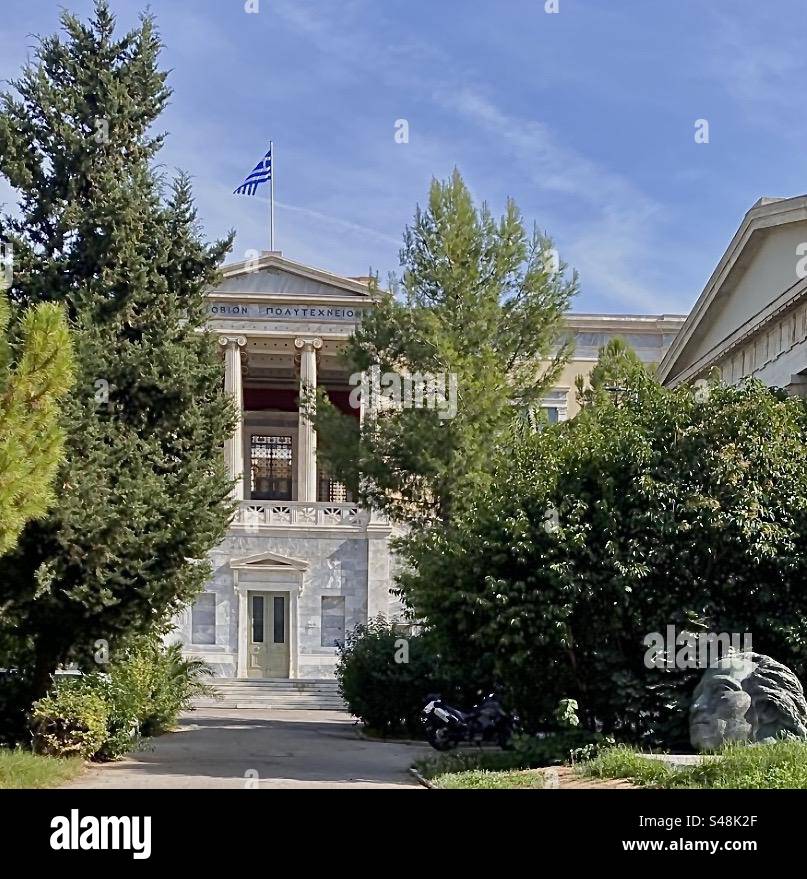 The main entrance to Athens Polytechnic, Greece.17th November 2023 is ...
