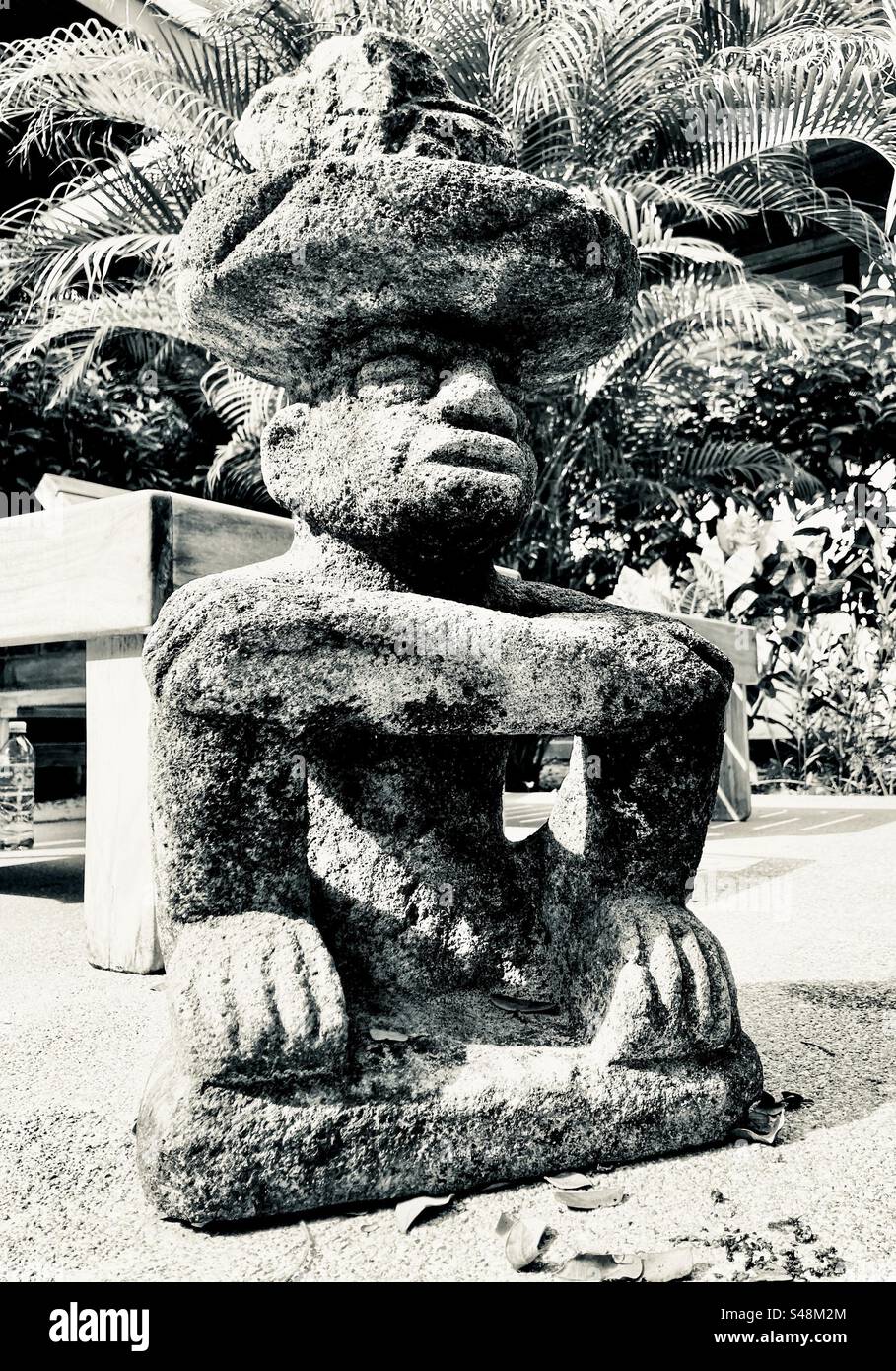 Black and white Mayan like statue Stock Photo - Alamy