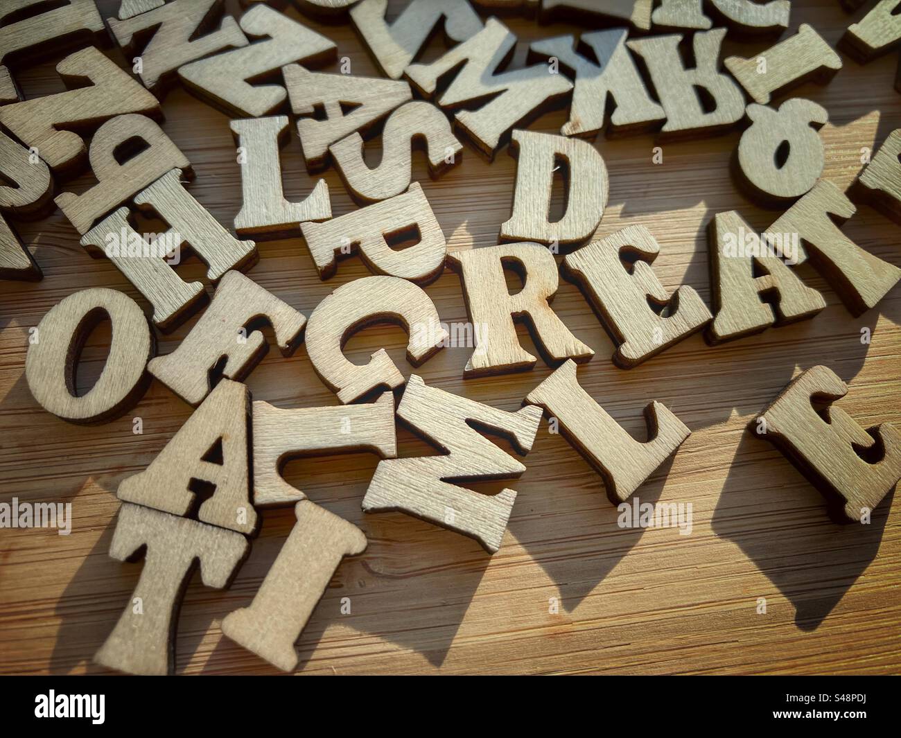 Wooden alphabet letters Stock Photo - Alamy
