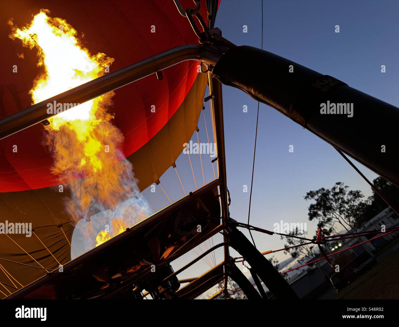 Hot air balloon flame Stock Photo - Alamy